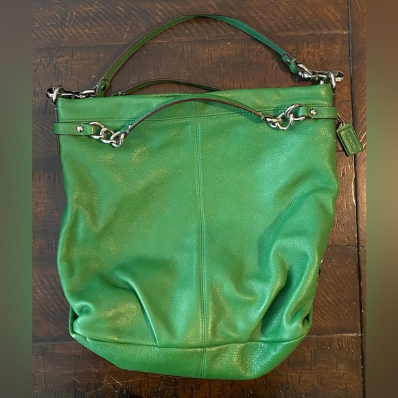 Coach | Bags | Coach Green Leather Tote Bag | Poshmark